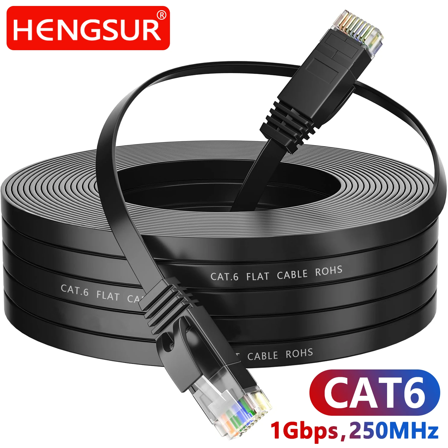 HENGSUR-CAT6-Cabo-Ethernet-Cabo-de-Rede-Flat-Internet-RJ45-Patch-Cord ...