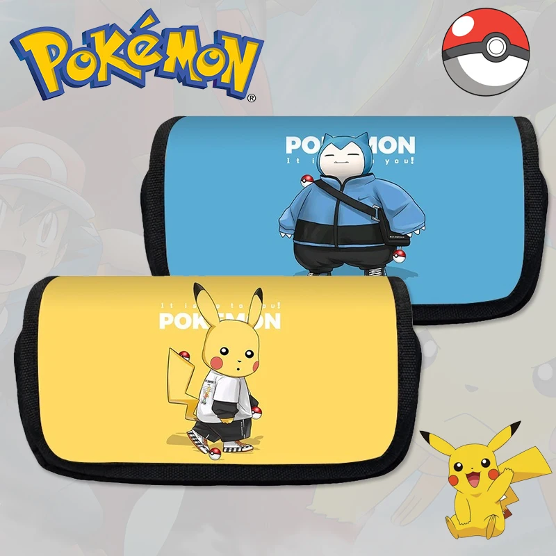 Pokemon Pikachu Double deck Pencil Case Cute Anime Style Ultra large ...