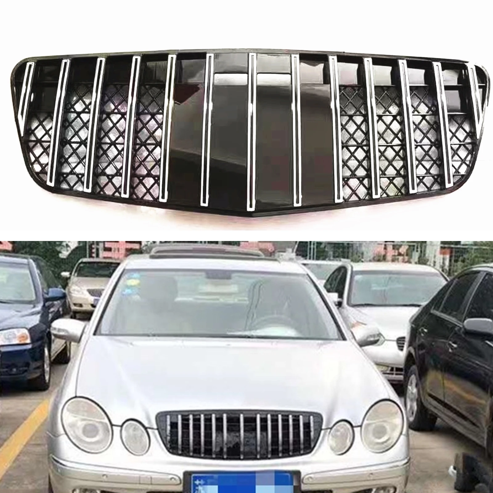 Front-Grille-Chrome-Upper-Bumper-Hood-Mesh-Grill-Auto-Part-GT-Style-For ...