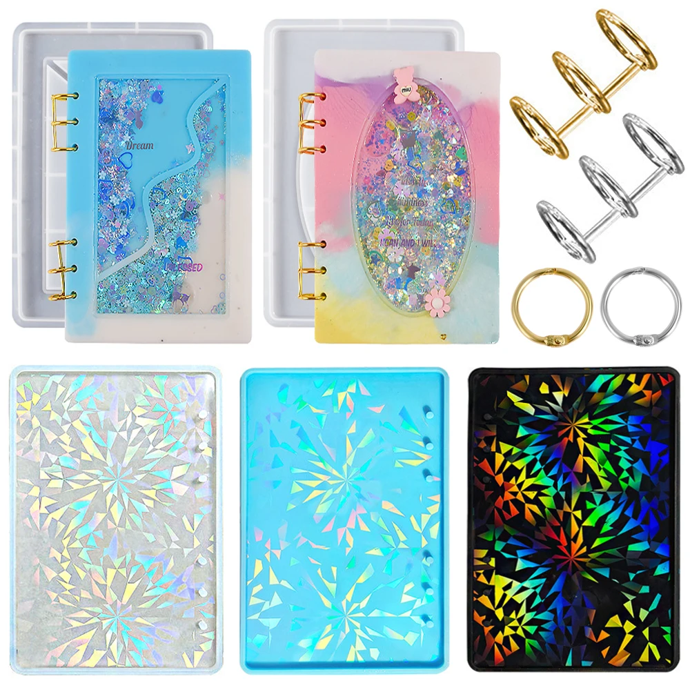A6-A7-Quicksand-Notebook-Cover-Resin-Mold-DIY-Crystal-UV-Epoxy-Silicone ...