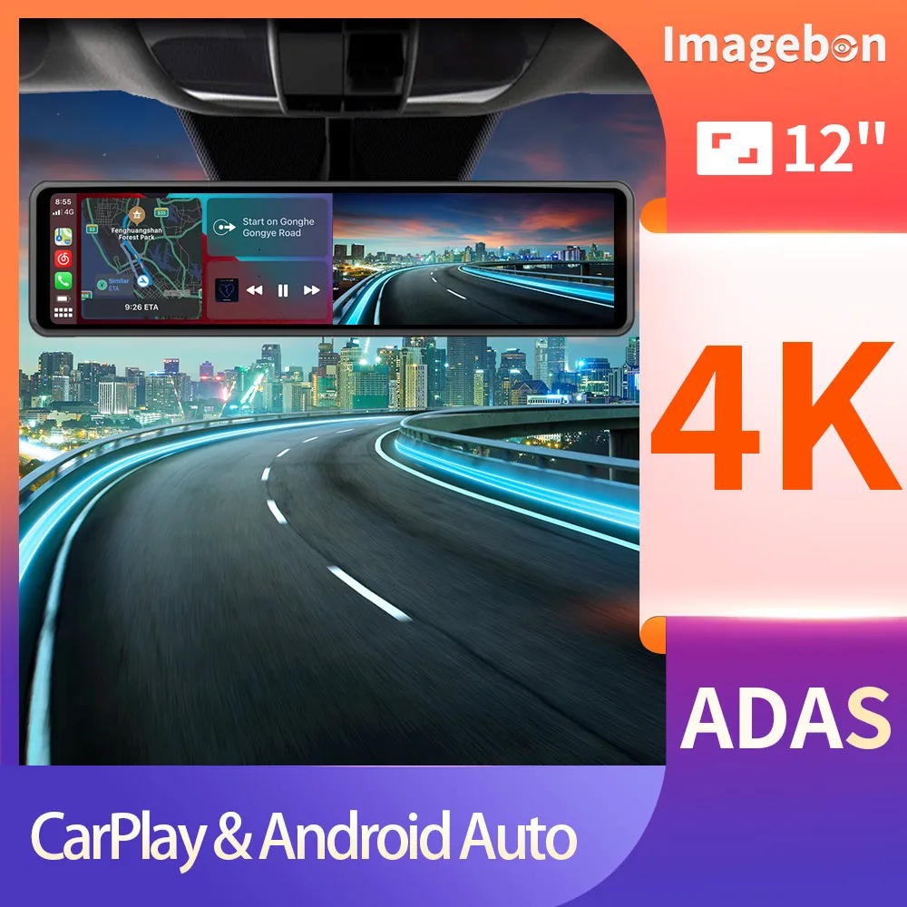 Imagebon-12-4K-ADAS-Dash-Cam-Wireless-CarPlay-Android-Auto-5G-WiFi ...