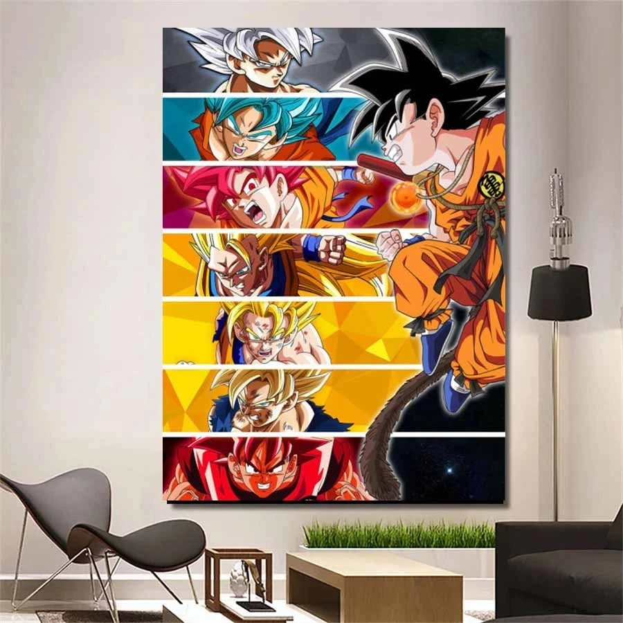 Japanese-Anime-Dragon-Ball-Goku-Canvas-Painting-HD-Mural-Home-Living ...