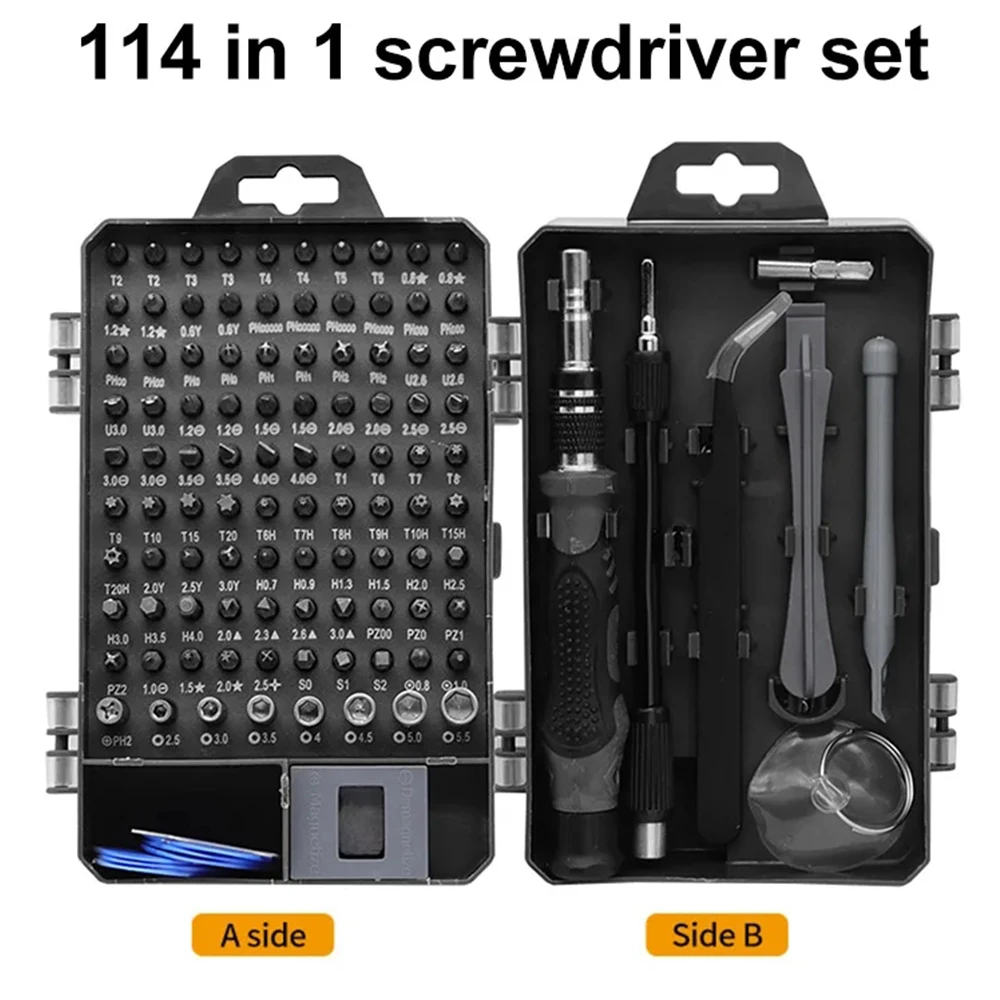 114Piece-Precision-Screwdriver-Set-Repair-Tool-Kit-with-98-Bits ...