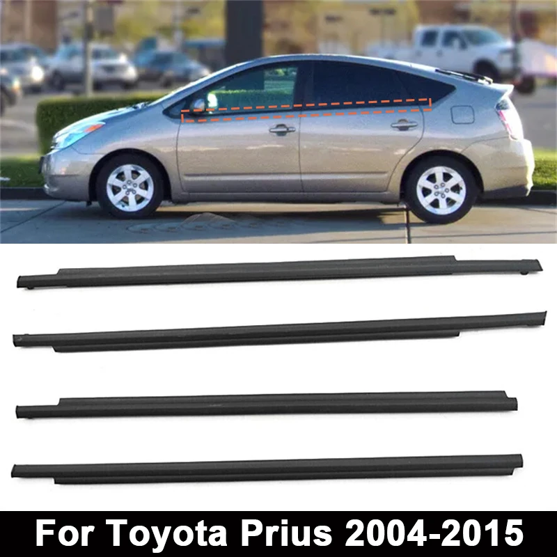4PCS-Black-Car-Window-Moulding-Weatherstrip-Seal-Belt-for-Toyota-Prius ...