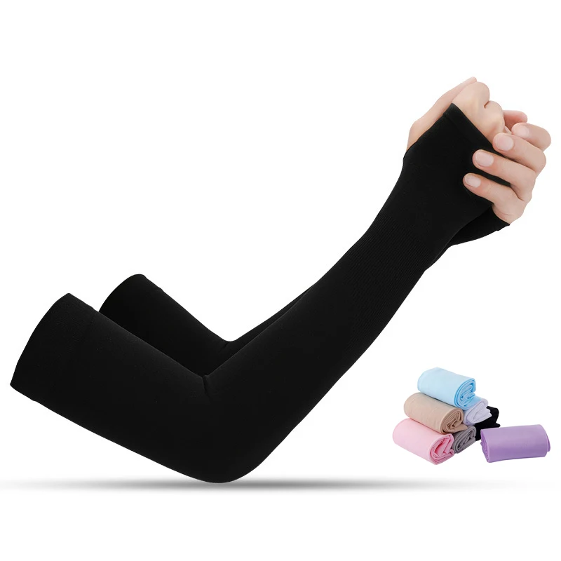 Summer Sun Protection Sleeves Men Women Ice Silk Cycling Driving Cool ...