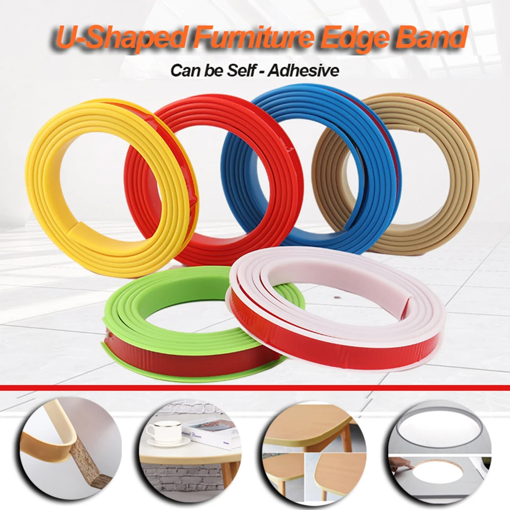 1m / 5m U-Shaped Seal Strip Self-Adhesive TPE Edge Banding Sealing Tape ...