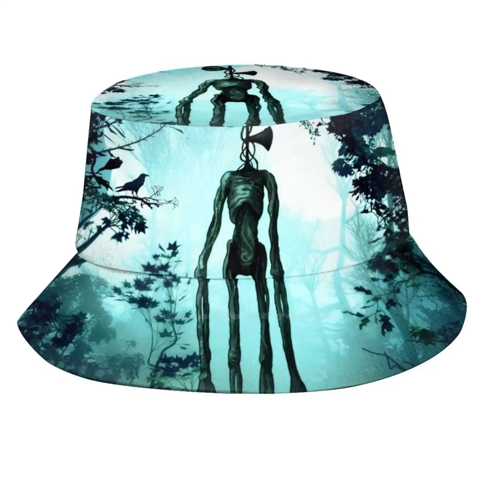 Siren-Head-In-Horror-Background-Unisex-Summer-Outdoor-Sunscreen-Hat-Cap ...