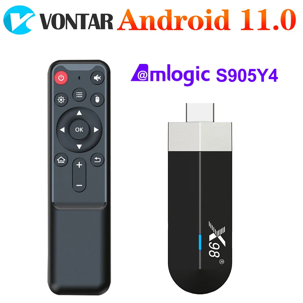 X98 S500 4GB 32GB AV1 Android 11 TV Stick Amlogic S905Y4 Quad Core 4K 60fps H.265 Wifi BT ...