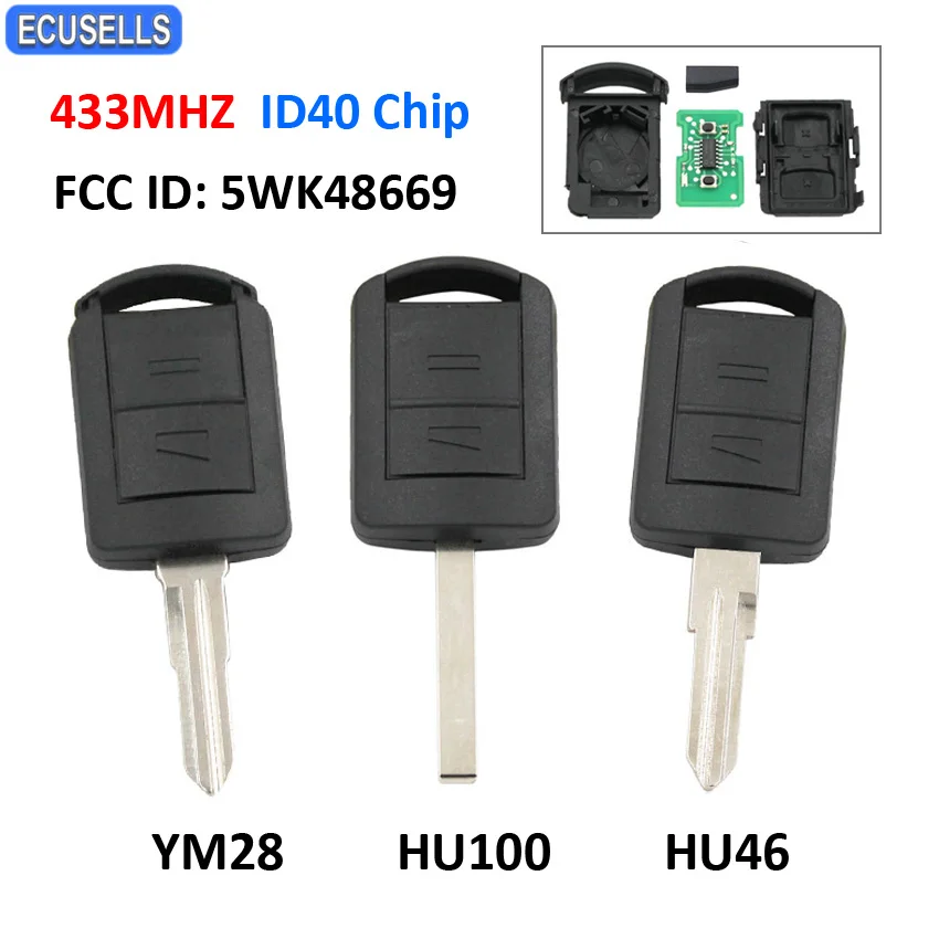 2-Button-Remote-Car-Key-433Mhz-ID40-Chip-FCC-ID-5WK48669-For-Opel-Corsa ...