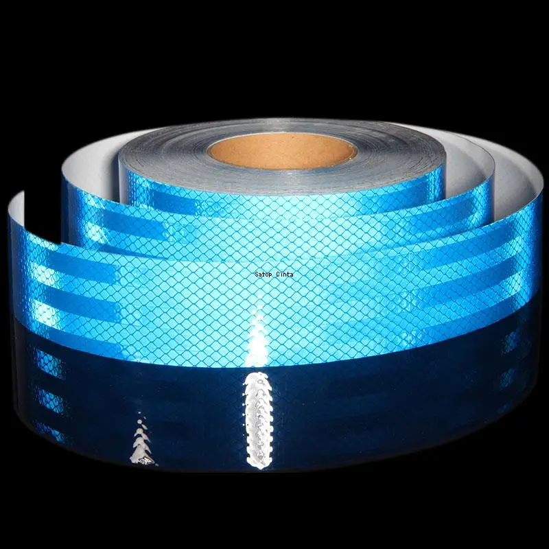 5cm-10m-Blue-Diamond-Grade-PET-Adhesive-Reflective-Material-Tape ...
