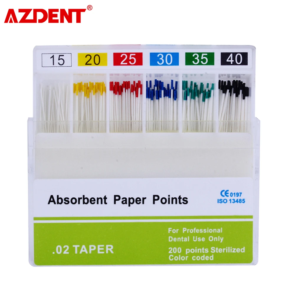 AZDENT-Dental-Absorbent-Paper-Points-Taper-02-04-06-15-40-F1-F2-F3 ...