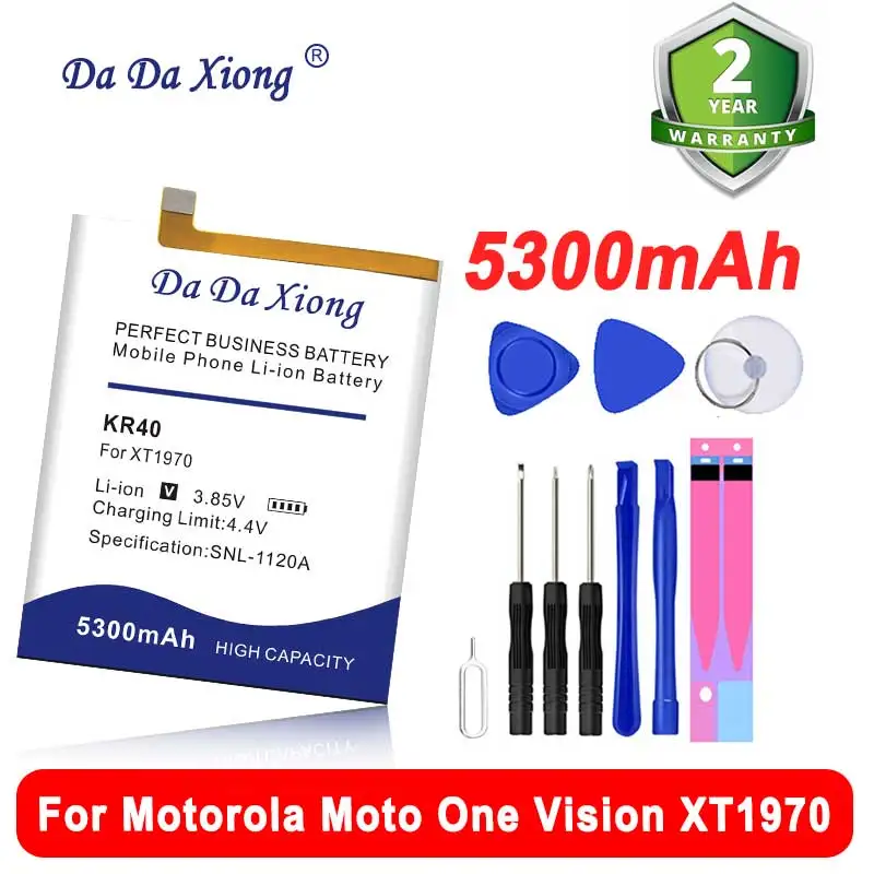 100% Original 5300mah Kr40 Bateria For Motorola Moto One Vision Xt1970 ...