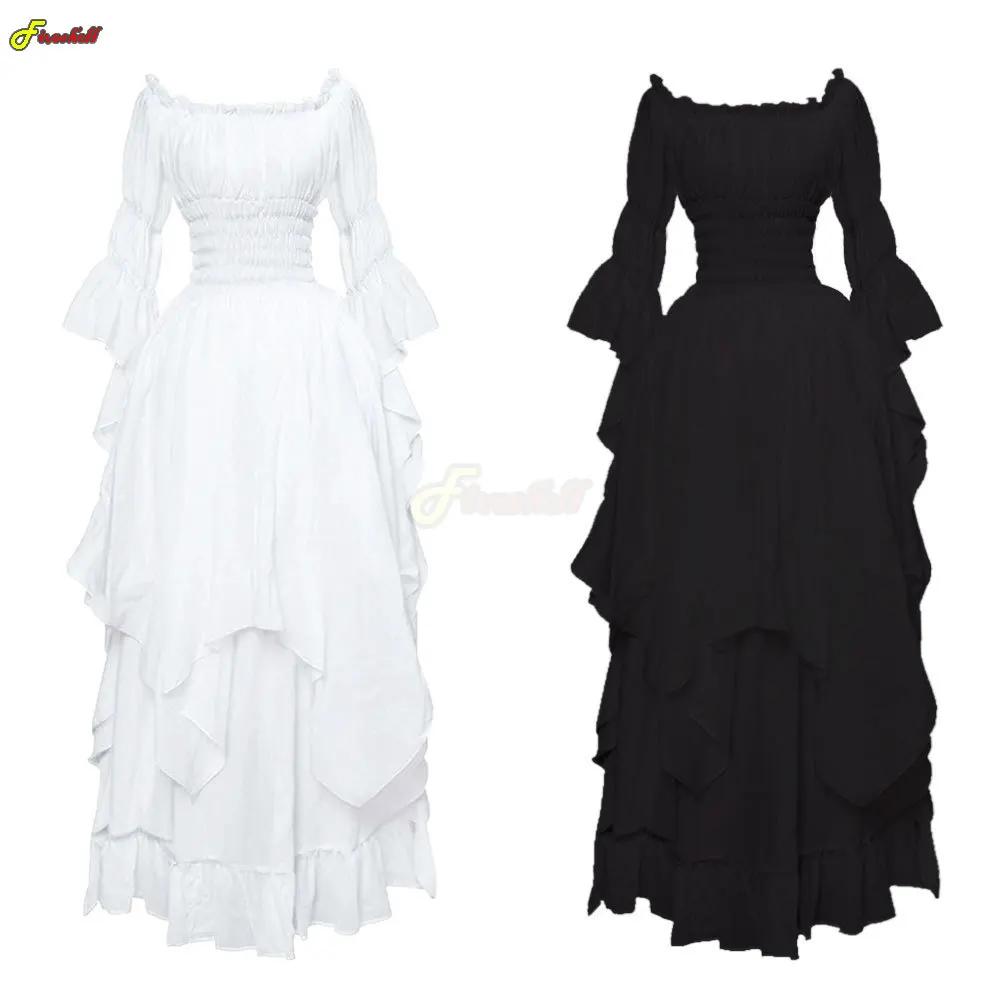 Kadın Cosplay elbiseler ortaçağ elbise rönesans Vintage tarzı gotik ...