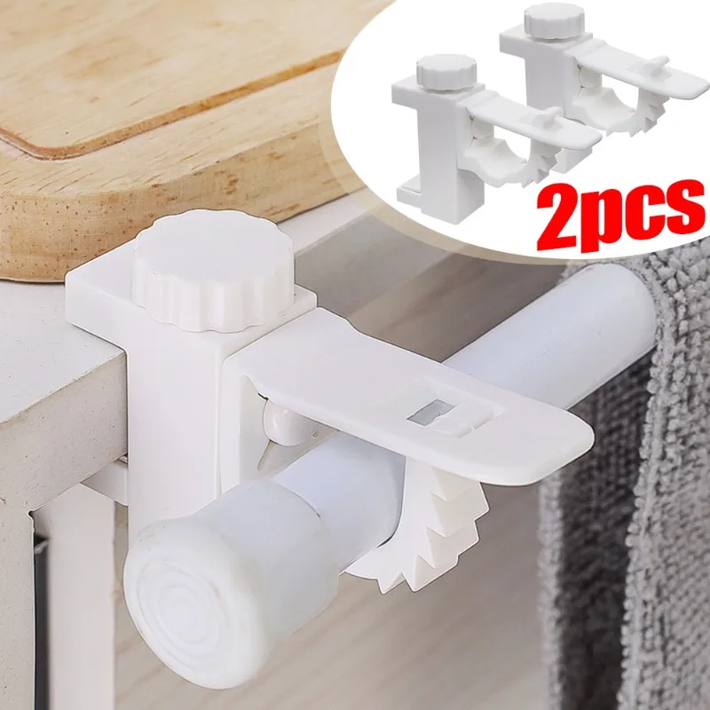 Telescopic-Rod-Fixing-Bracket-Rotatable-Crossbar-Wall-Hooks-Support ...