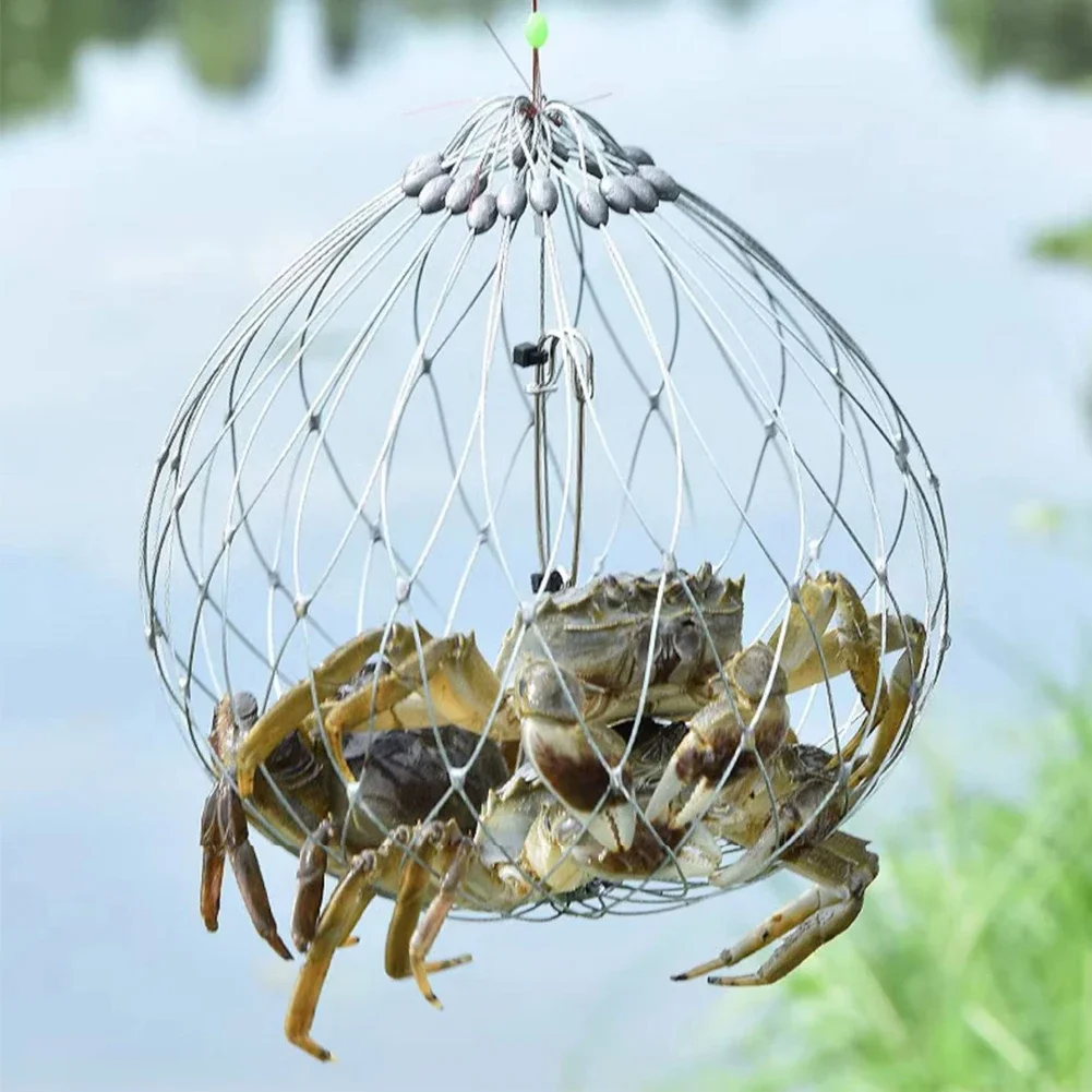 Crab Trap Net Fishing Net Automatic Open Closing Fish Crab Net 16/20 ...