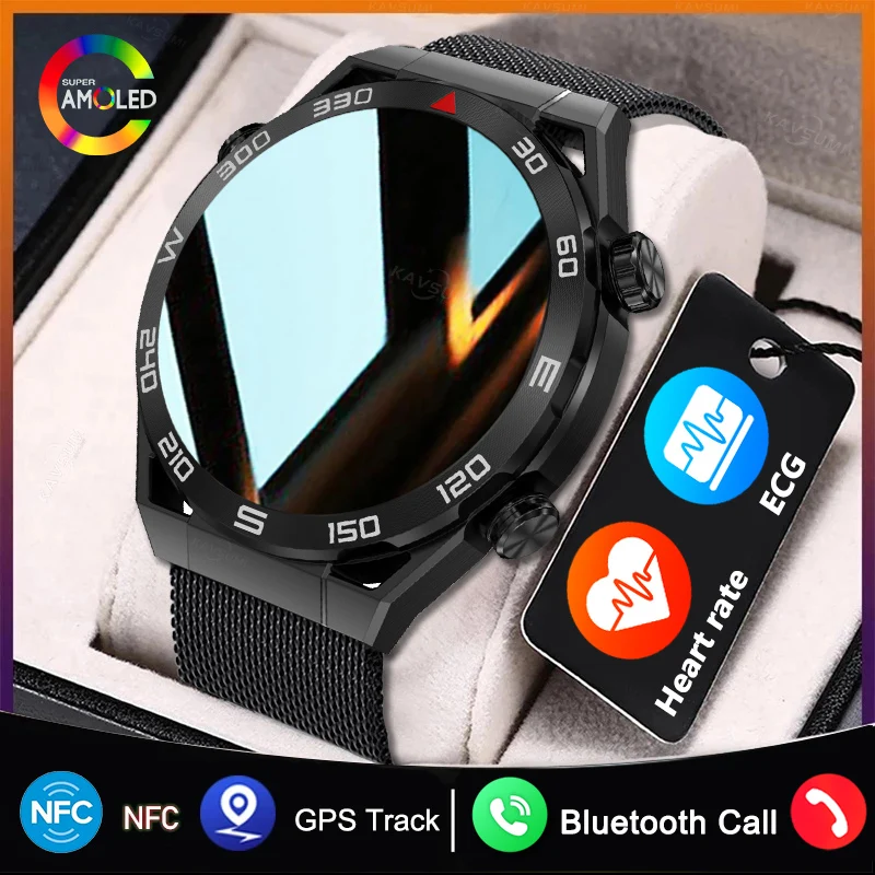 NFC-Smart-Watch-M-nner-voller-Touchscreen-Bluetooth-Anruf-GPS-Track-Kompass-IP68-Herzfrequenz ...