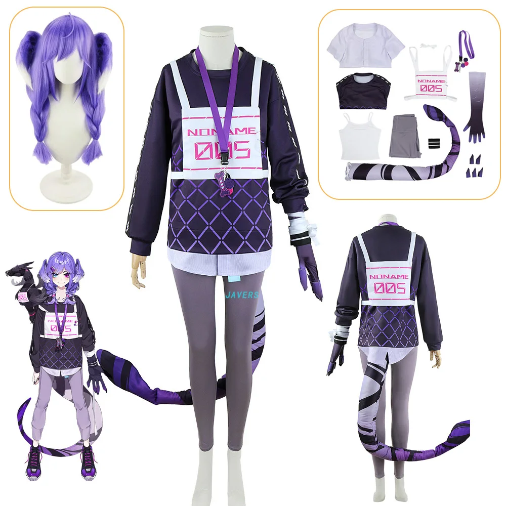 Virtual-YouTuber-VTuber-NIJISANJI-Selen-Tatsuki-Cosplay-Costume-Woman-Obsydia-Wig-Hoodie ...