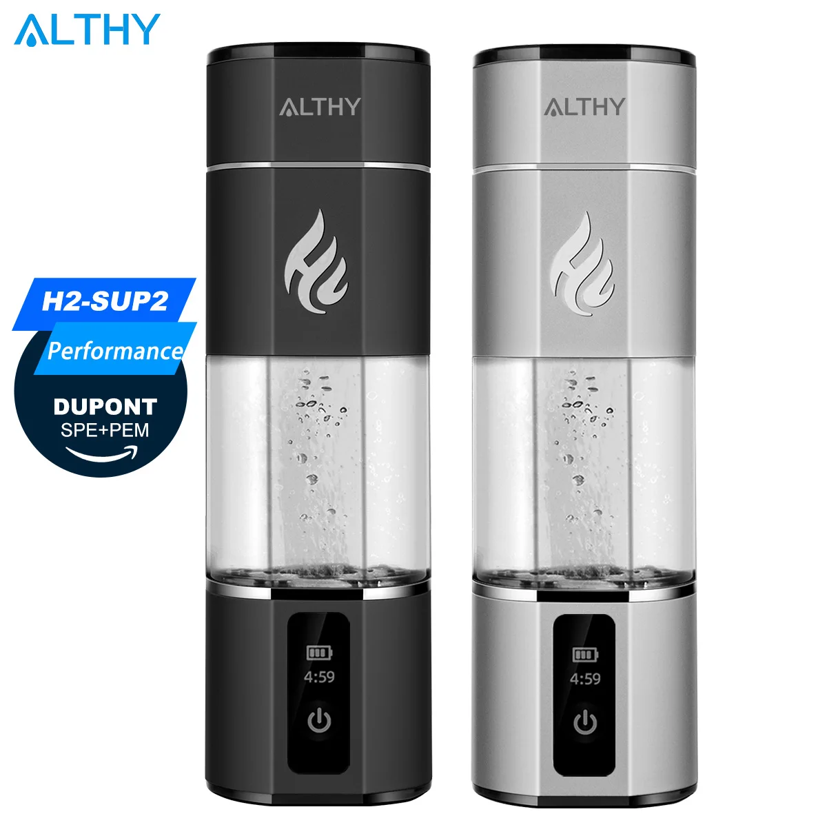 ALTHY H2-SUP2 Hydrogen Water Generator Bottle UDuPont SPE&PEM Dual ...