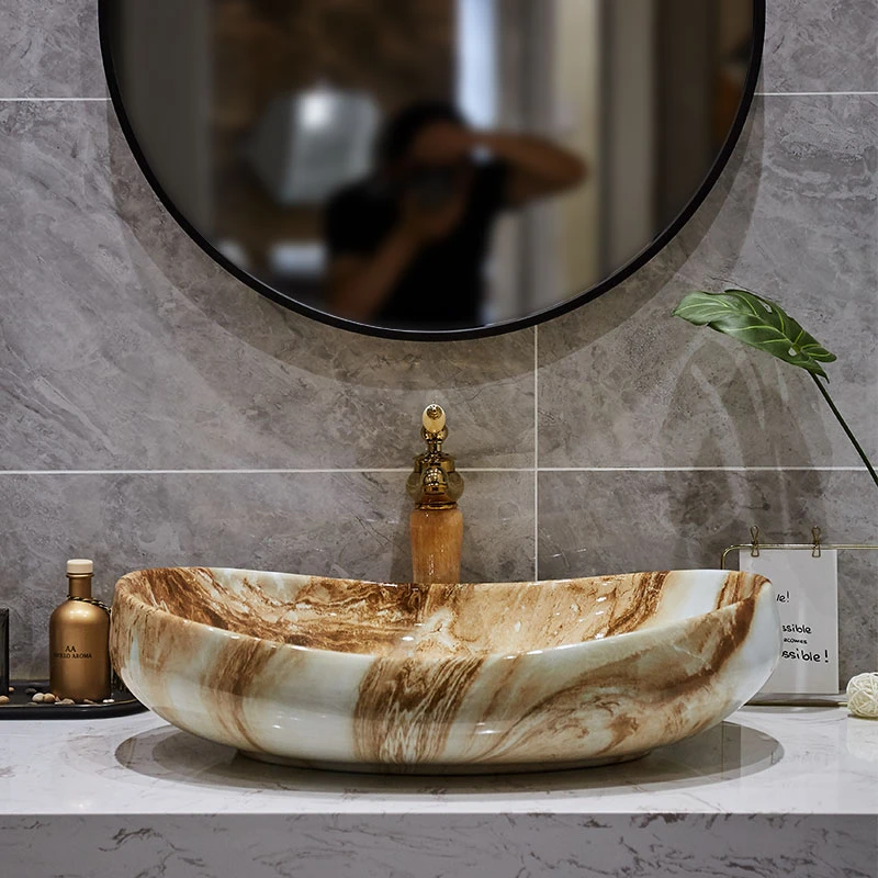 InArt Ceramic Oval Shape Above Counter Top Wash Basin