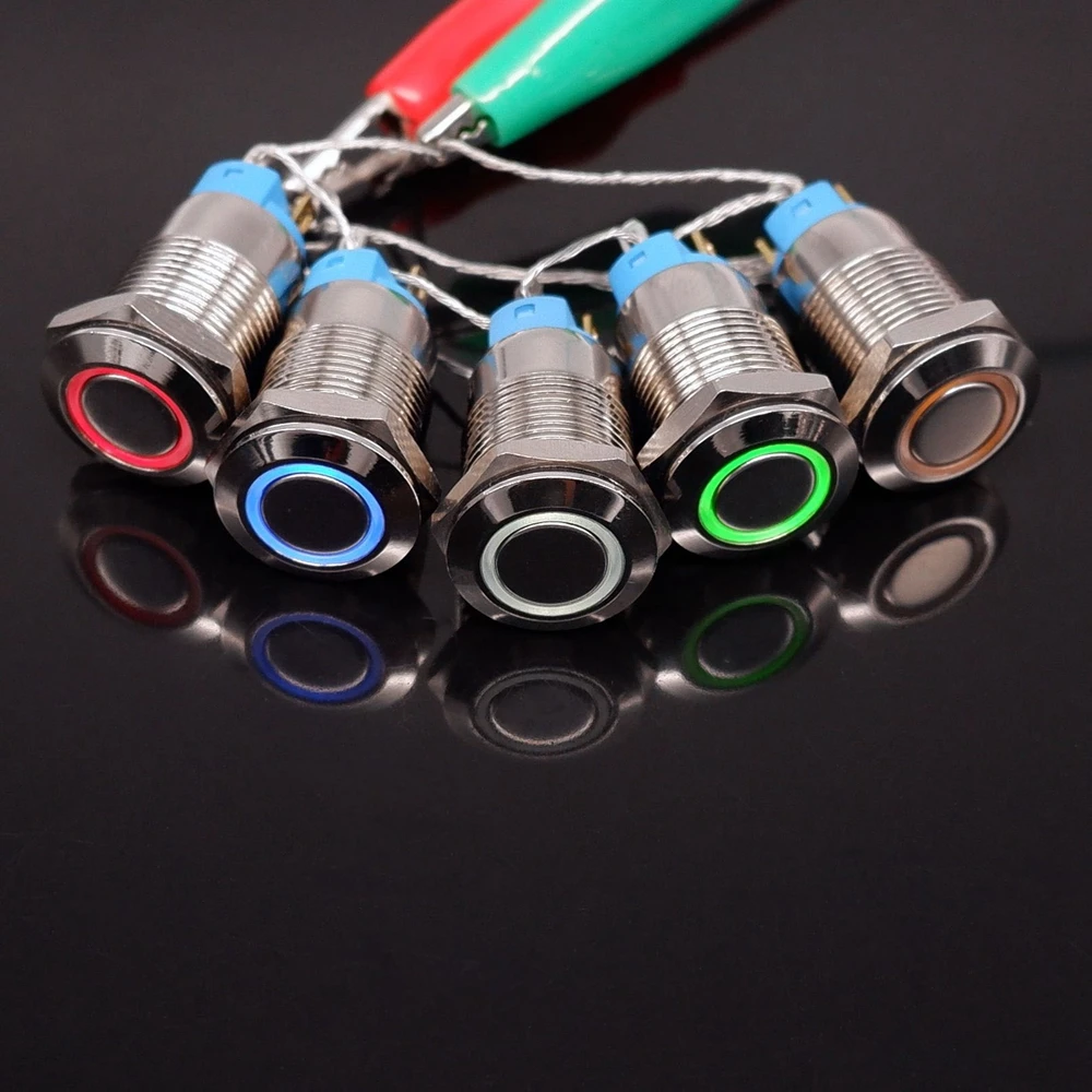 12mm-Metal-Push-Button-Switch-LED-Light-PC-Power-Switch-Car-Engine ...
