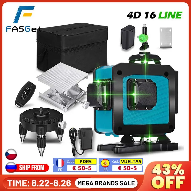 16 Lines 4D Laser Level Self Leveling 360° Horizontal And Vertical ...