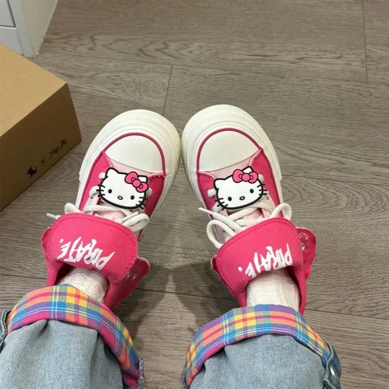 Sanrio-Dopamine-Hello-Kitty-Girls-Canvas-Shoes-Student-Casual-Platform ...