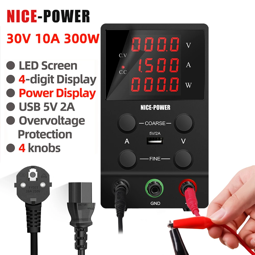 Fonte-de-alimenta-o-ajust-vel-dc-30v-10a-300w-banco-de-laborat-rio-de ...