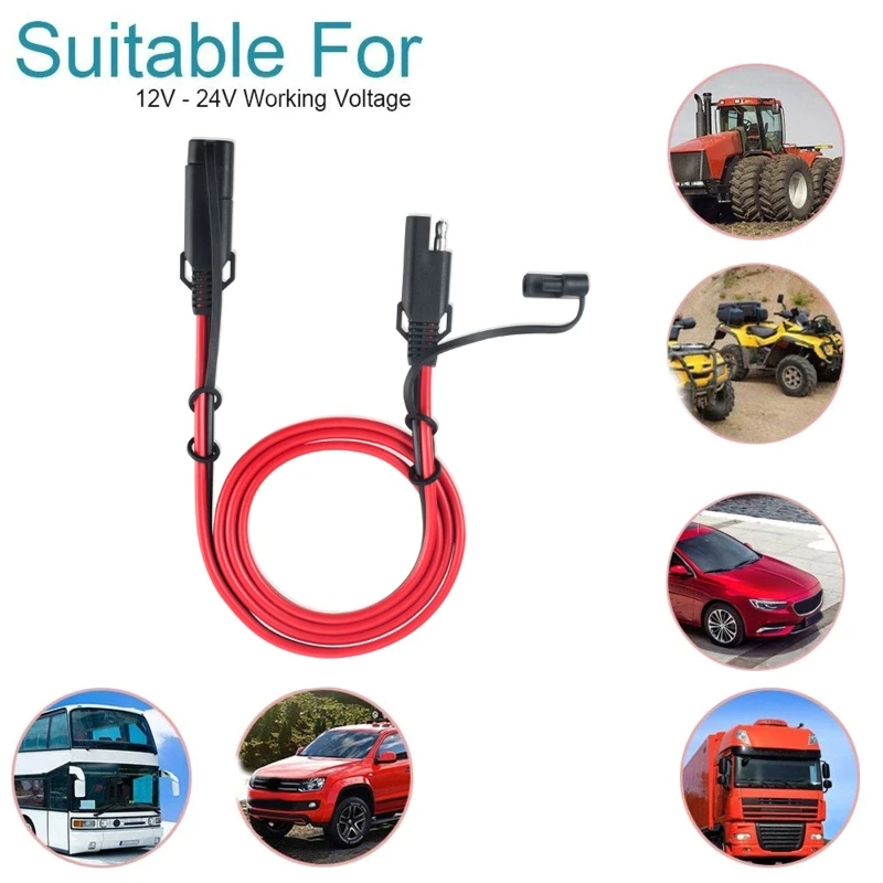 Motorcycle-Car-2-Pin-100cm-SAE-DIY-Cable-DC-Power-Automotive-Plug ...