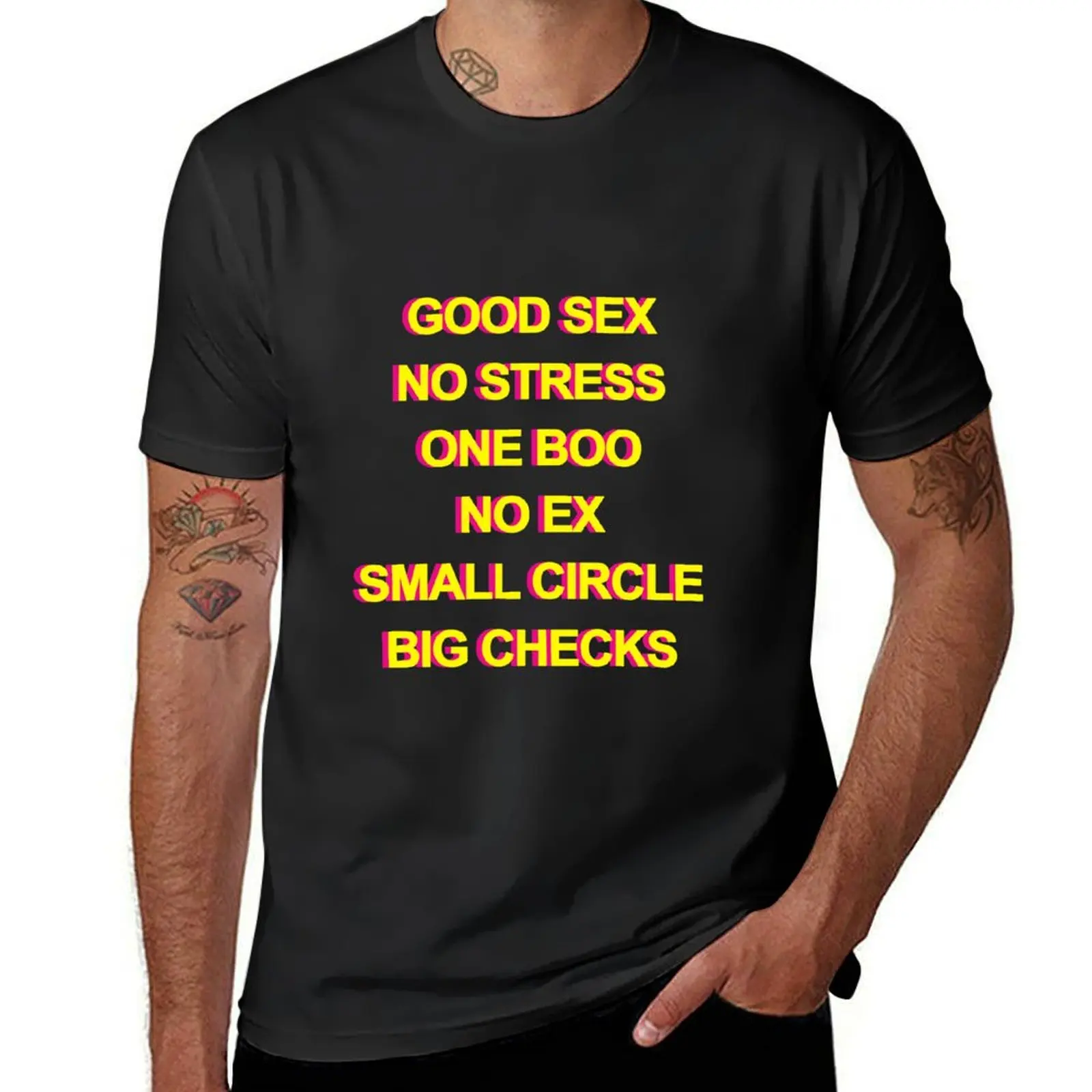 Good-sex-No-stress-One-boo-No-ex-Small-crew-Big-checks-T-Shirt-cute ...