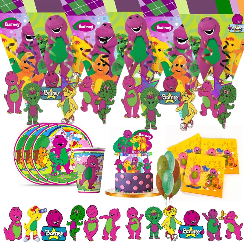 Dinosaur-Barney-Party-Supplies-Decorations-Kids-Birthday-Disposable ...