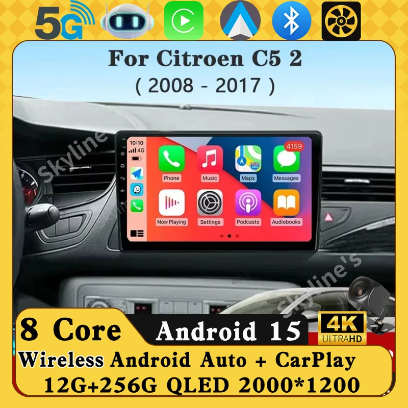 Android 16 Carplay Auto For Citroen C5 2 2008 - 2017 Car Radio ...