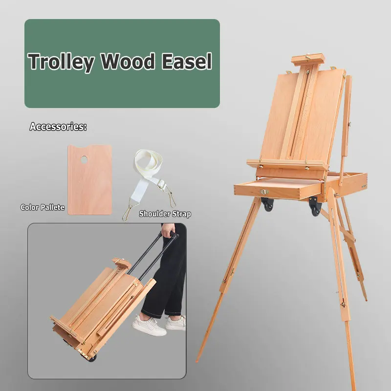 Portable-Trolley-Painting-Easel-For-Artist-Outdoor-Drawing-Stand ...
