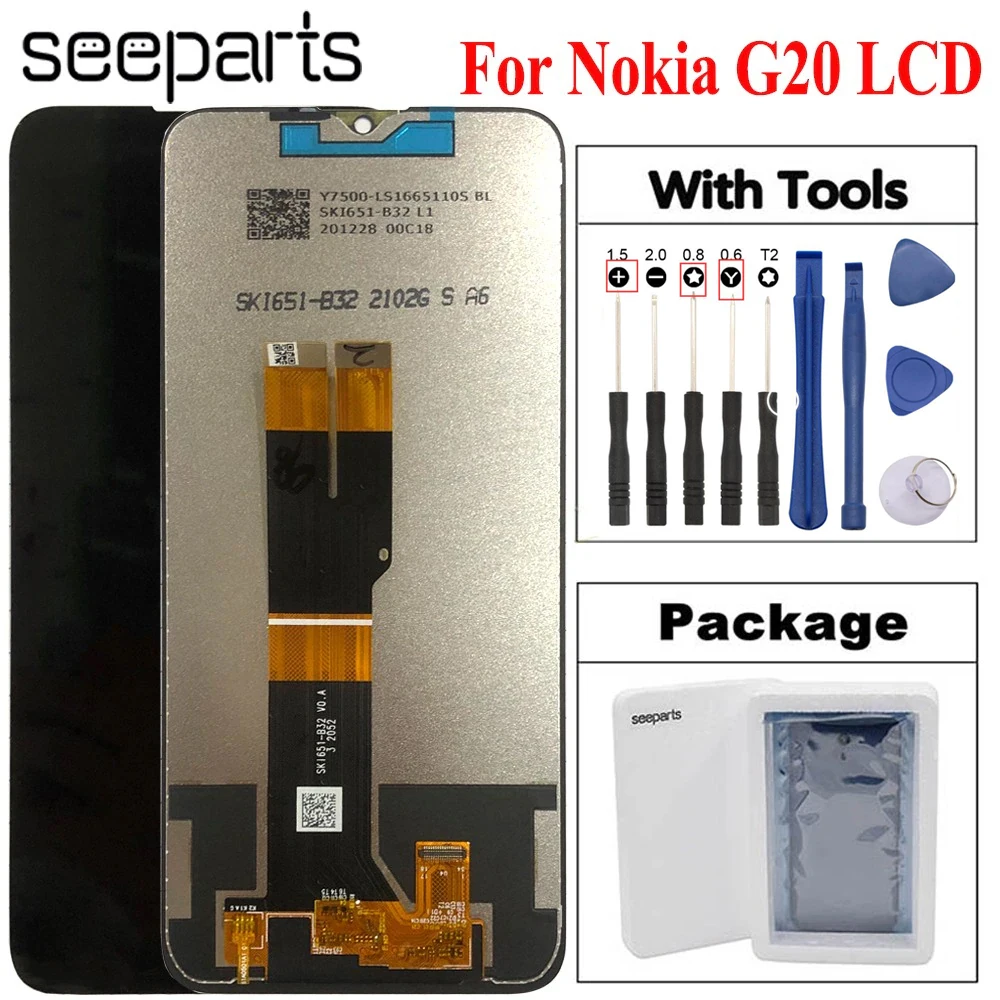 Layar LCD 6.52 "Diuji Hitam untuk Nokia G20 LCD Layar Sentuh Digitizer ...