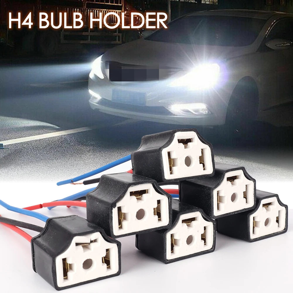 H4 Car Bulb Lampholder 3 hole Ceramic Wire Wiring Car Headlight Bulb Light Beam Socket Plug Auto Light Accessories 2 4 6 10pcs AliExpress