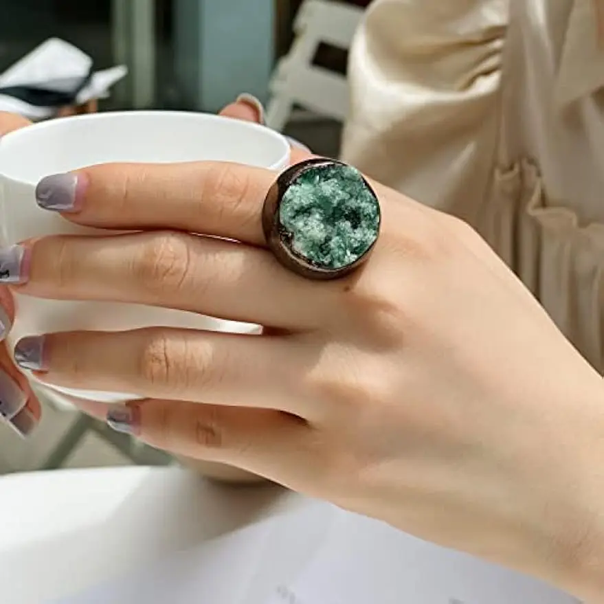 YEEVAA-anillo-abierto-Ajustable-de-piedra-de-cristal-curativo-de-cuarzo ...