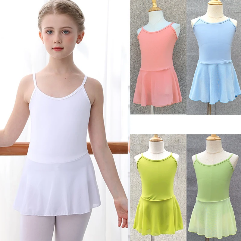 Kids-Girls-Ballet-Gym-Leotard-Skirt-Sets-Summer-Sleeveless-Strappy ...