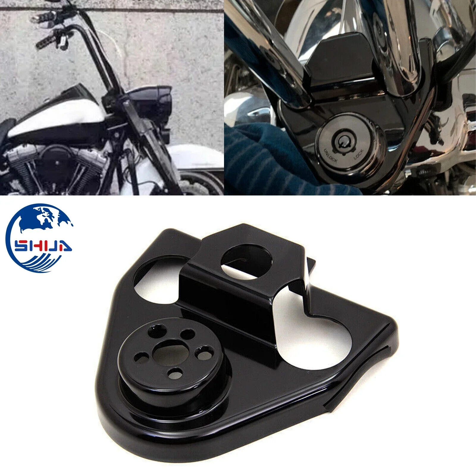 High-Quality-Zinc-Alloy-Black-Motorcycle-Handlebar-Riser-Cover-For ...