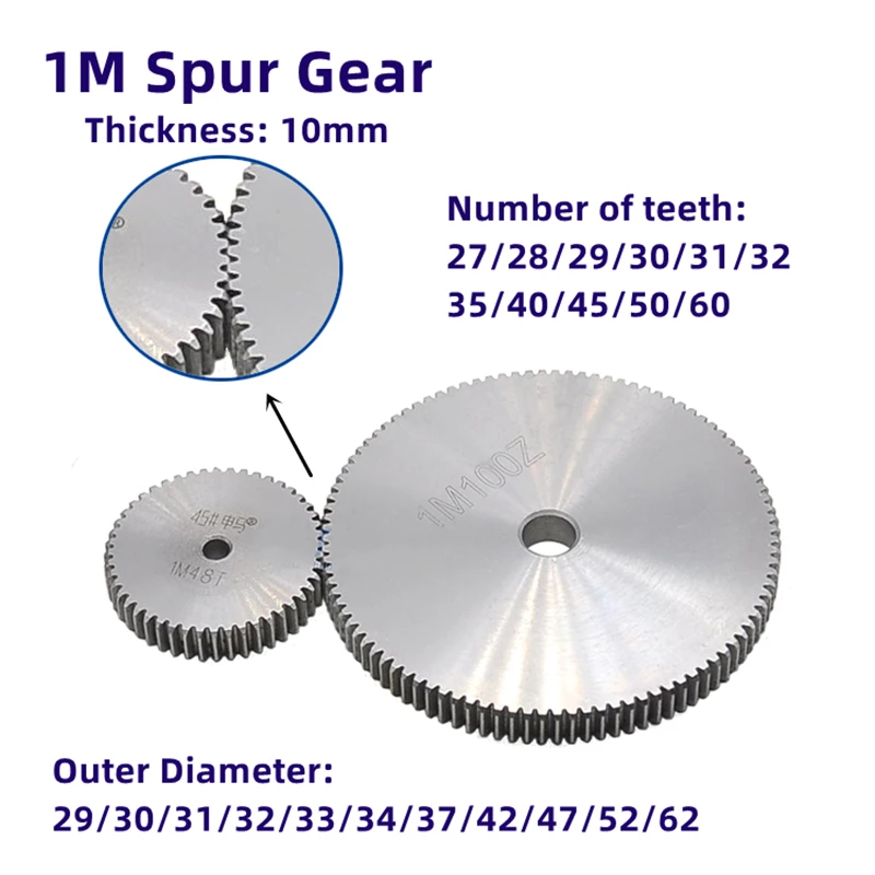 1pcs-1-Mode-Spur-Gear-Teeth-Number-27-60-Teeth-Outer-Diameter-29mm-62mm ...