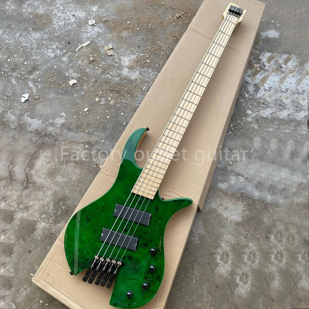 5-Strings-Headless-Electric-Bass-Guitar-with-Fanned-Frets-Maple ...