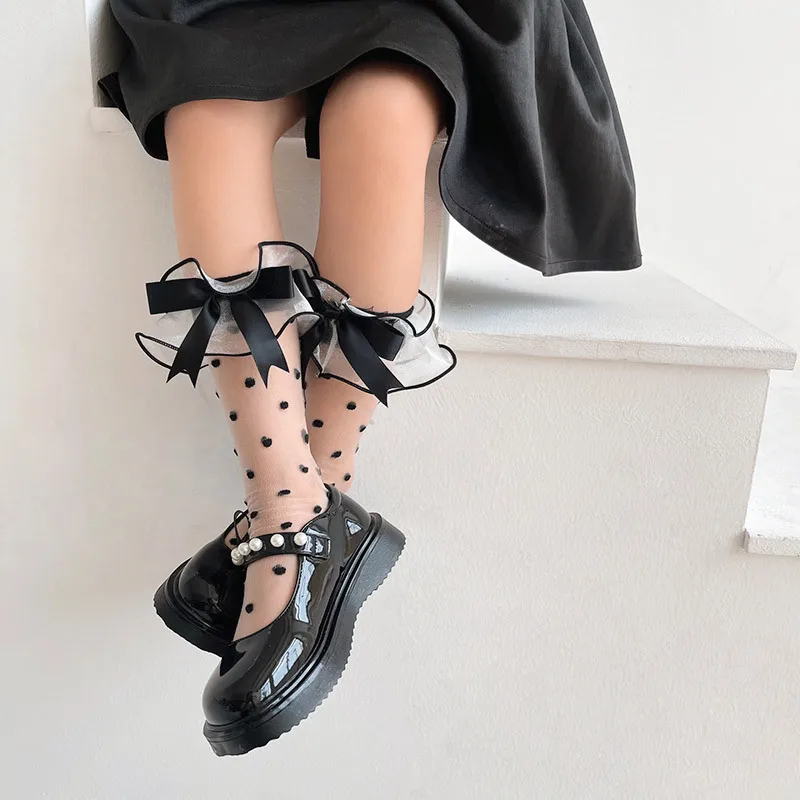 6-Colors-Children-Girl-Lolita-Satin-Lace-Jacquard-Socks-Kid-Toddler ...