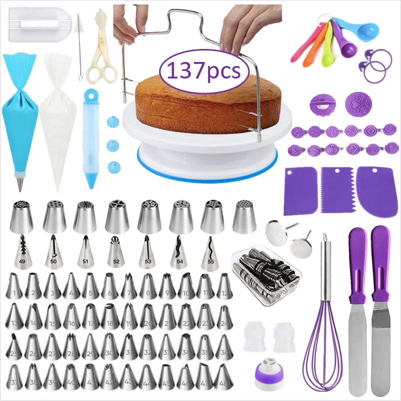 137Pcs-35pcs-Cake-Decorating-Tools-Kit-Pastry-Turntable-Kit-Piping ...