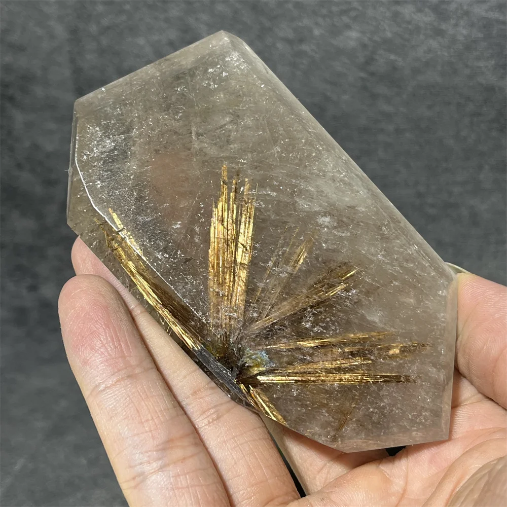 Cristal-Natural-de-rutilo-dorado-Forma-libre-de-minerales-ahumado ...