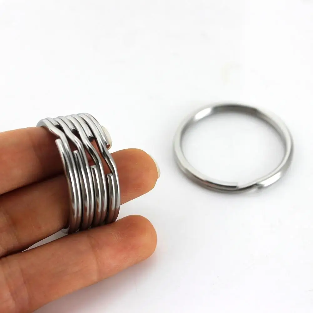 5pcs Metal Round-wire Split Rings Double Loop Keyring 10-38mm Keychain ...