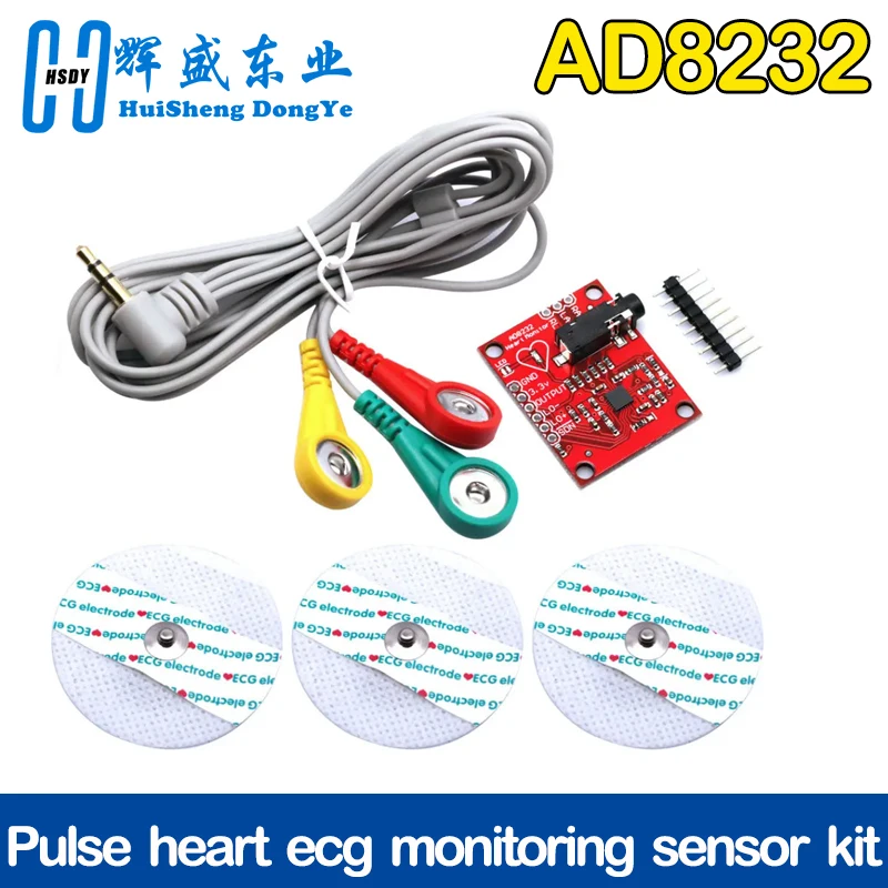 Muscle-signal-sensor-ECG-Sensor-Ecg-module-AD8232-ecg-measurement-pulse ...
