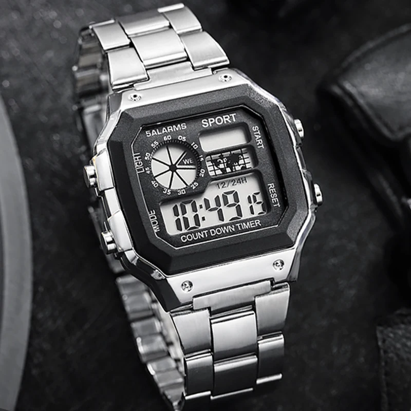 Luxury-Men-s-Wristwatch-Multifunction-LED-Digital-Watch-Alloy-Strap ...