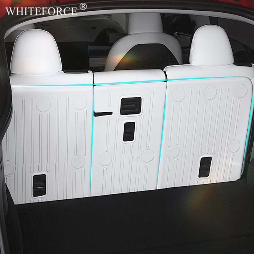 For-Tesla-Model-Y-3-2021-2023-White-Real-TPE-Rear-Seat-Back-Cover ...