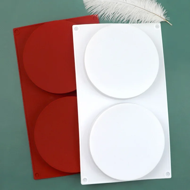 2-Holes-Round-Disc-Cake-Silicone-Mold-Decorating-Tools-Flat-Cylinder ...