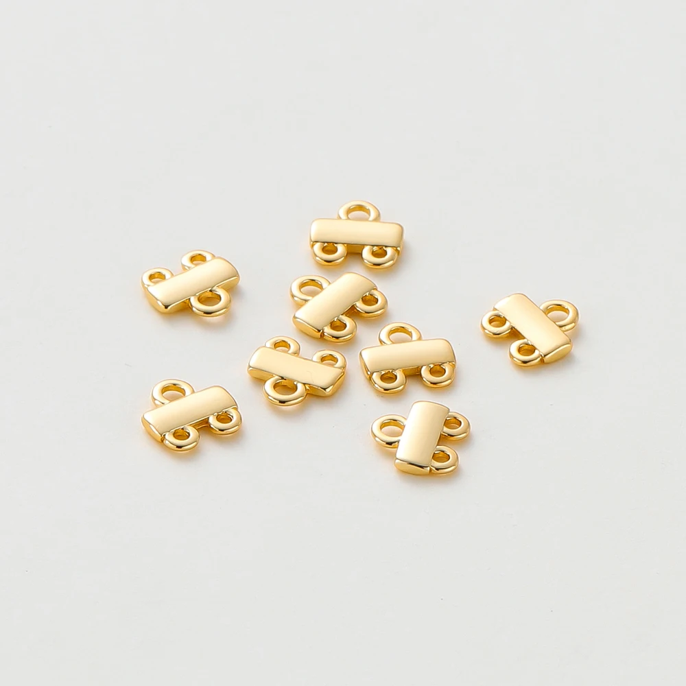 14K-18K-Gold-Color-Plated-Brass-Layer-Necklace-Dainty-Clasp-Bails-3 ...