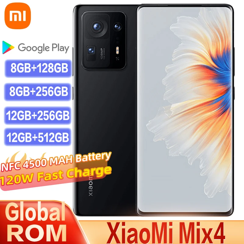 ROM global Xiaomi Mix 4 Smartphone 5G Versión Snapdragon 888 Plus CPU 108MP Cámara 120W Carga ...