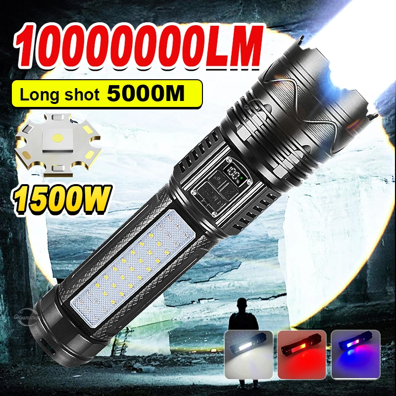 1000000LM-Ultra-Powerful-LED-Flashlight-1500W-High-Power-Rechargeable ...